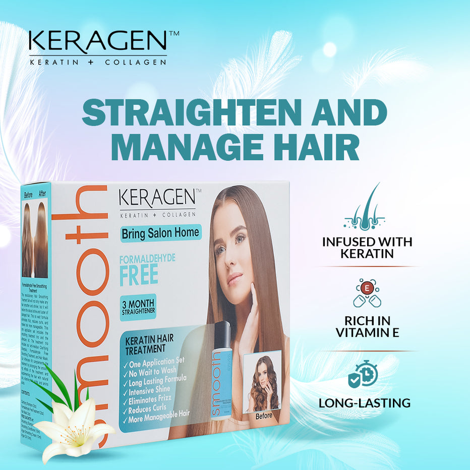 KERAGEN Brazilian Keratin Smoothing Treatment – Formaldehyde-Free ...